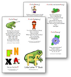 Letter F minibook: Rhymes & Songs
