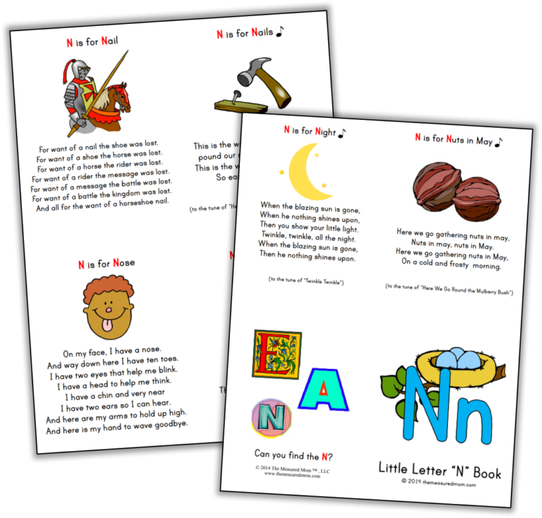 Free Letter Book of Rhymes & Songs - Letter N - Reach All Readers