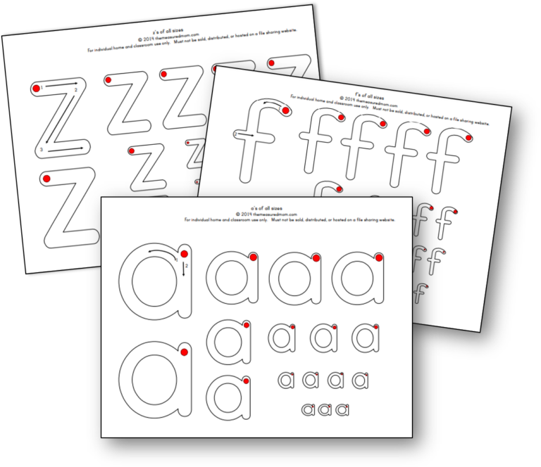 Level 1 handwriting worksheets - lowercase - Reach All Readers