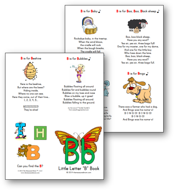 Free letter B book of rhymes and songs - Reach All Readers