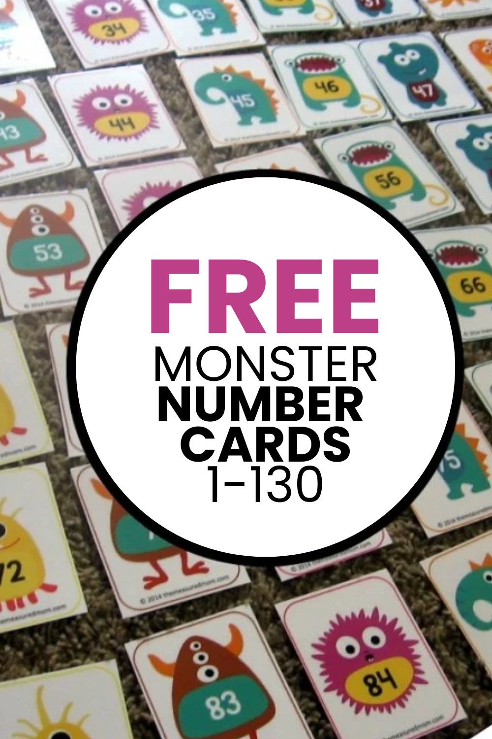 Monster number cards 1-130 - Reach All Readers