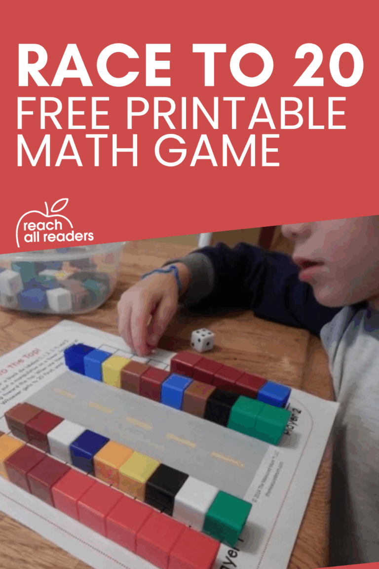 Race to 20 math game - Reach All Readers