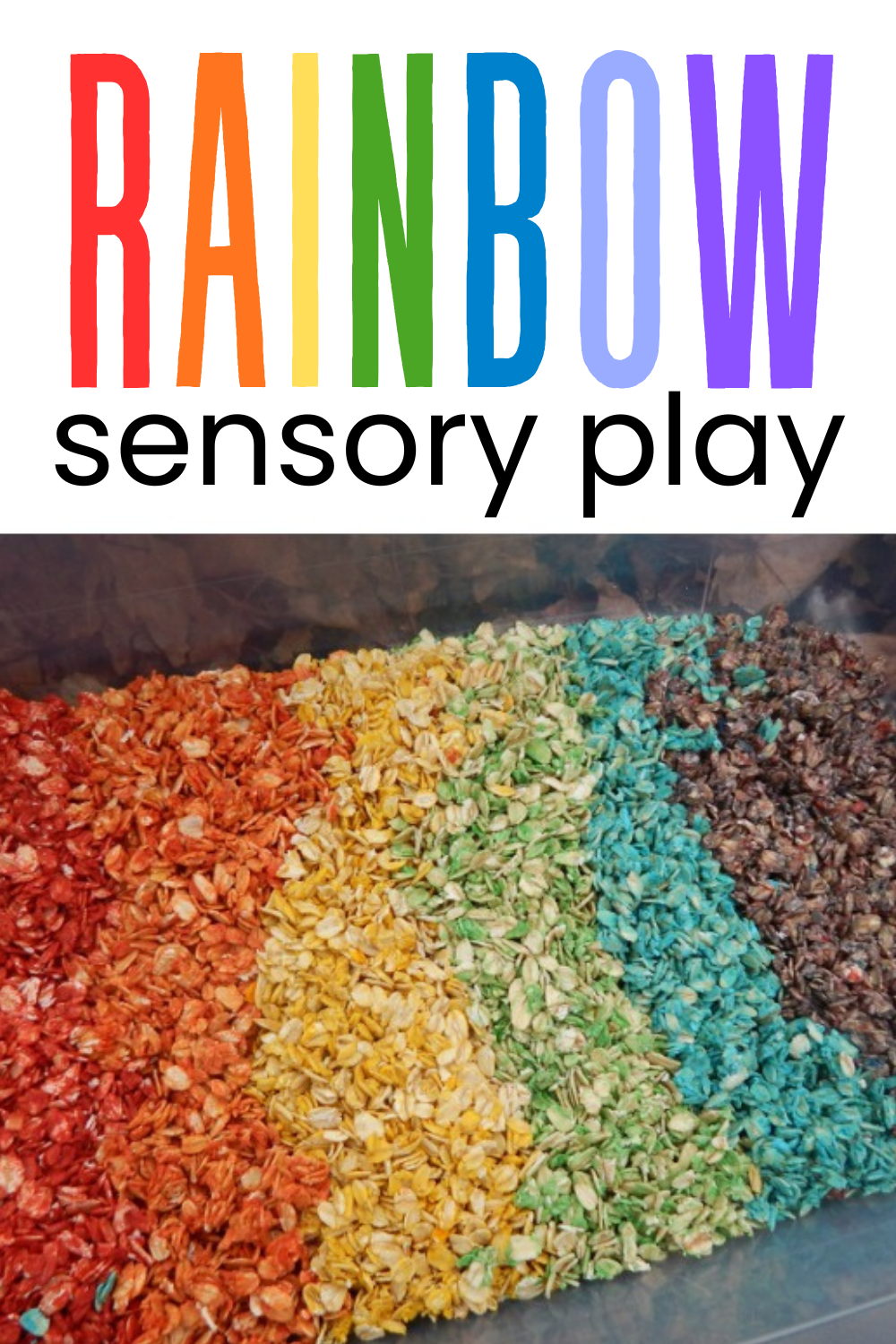 Rainbow sensory play for toddlers - Reach All Readers