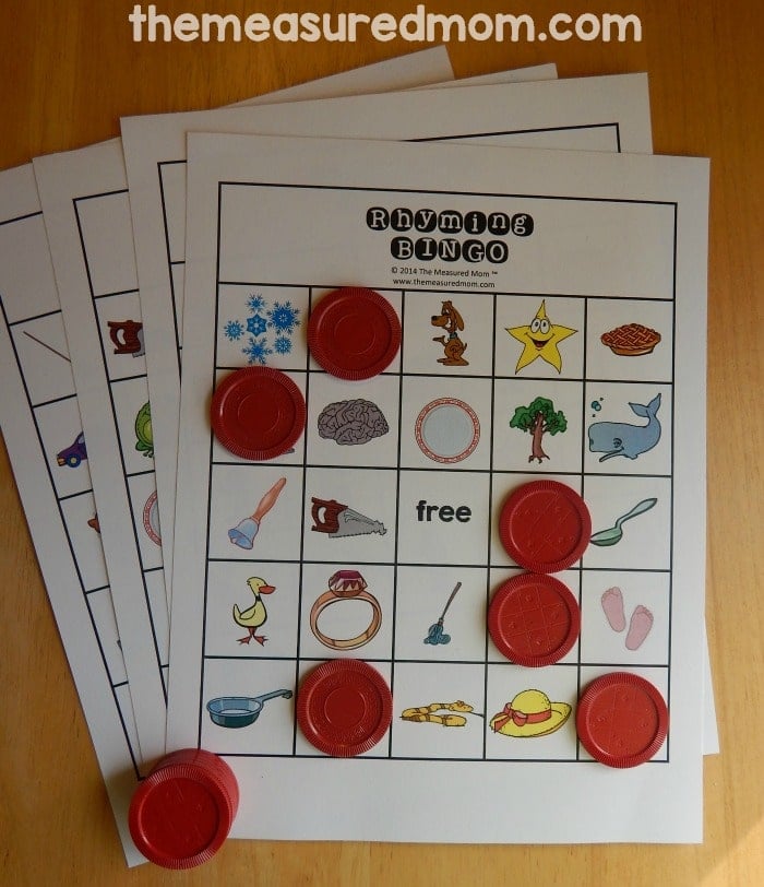 Rhyming bingo games - Reach All Readers
