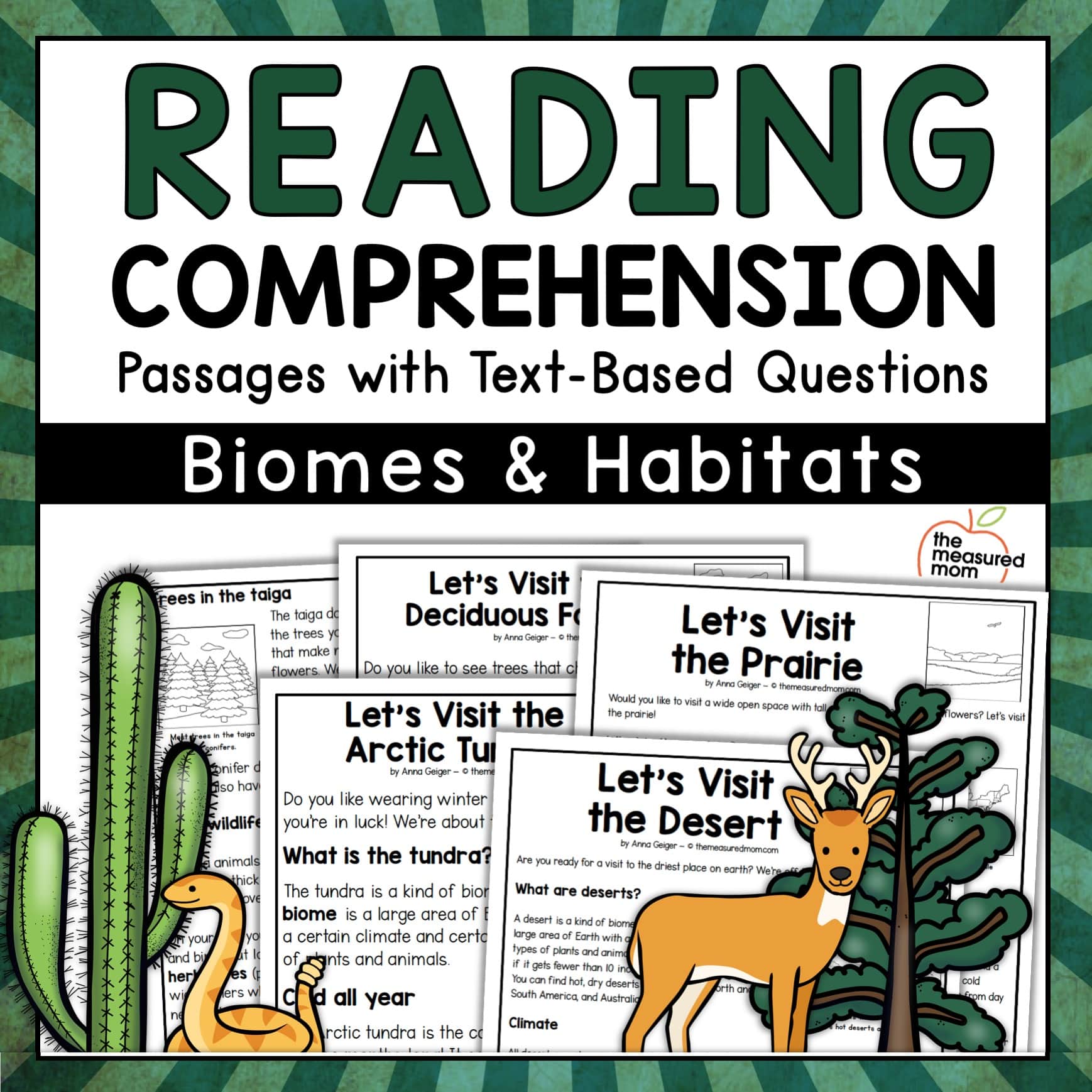 36 Reading Comprehension Passages about Biomes & Habitats - Special ...