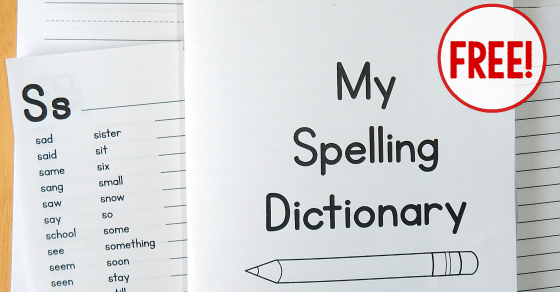 Printable Spelling Dictionary for Kids - The Measured Mom