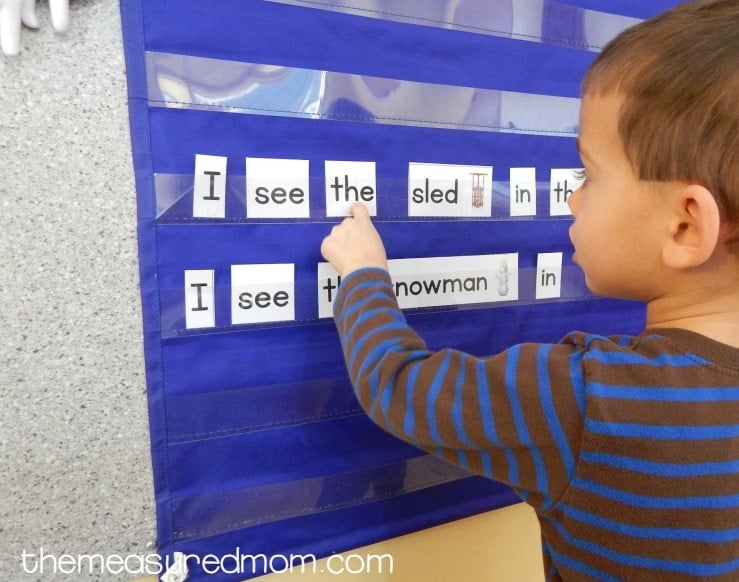 Winter pocket chart sentences - Reach All Readers