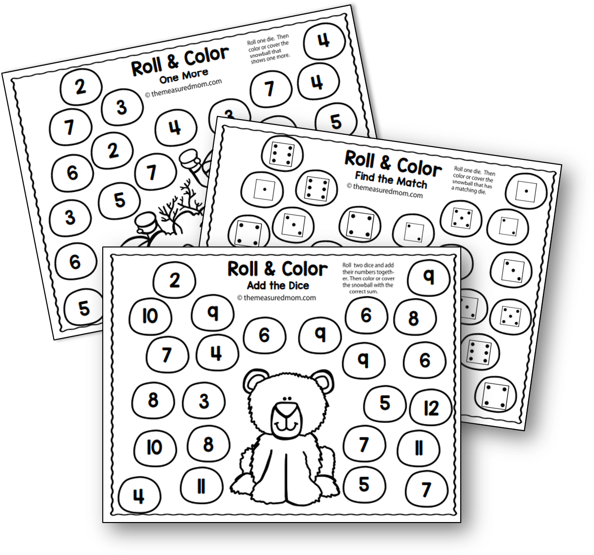 Winter roll and color games - Reach All Readers