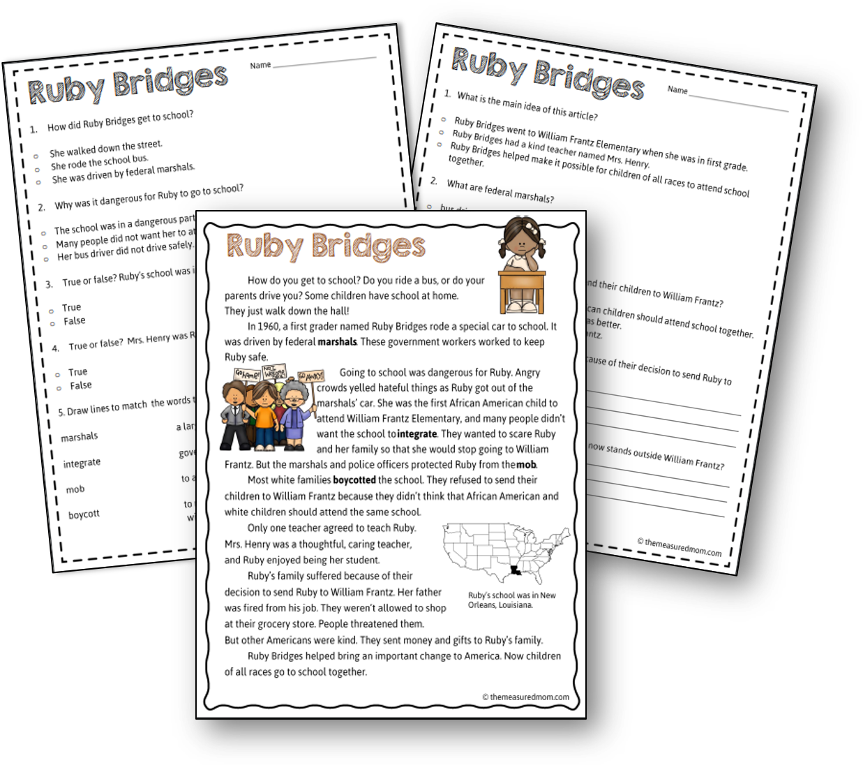 Ruby Bridges reading comprehension passage - Reach All Readers