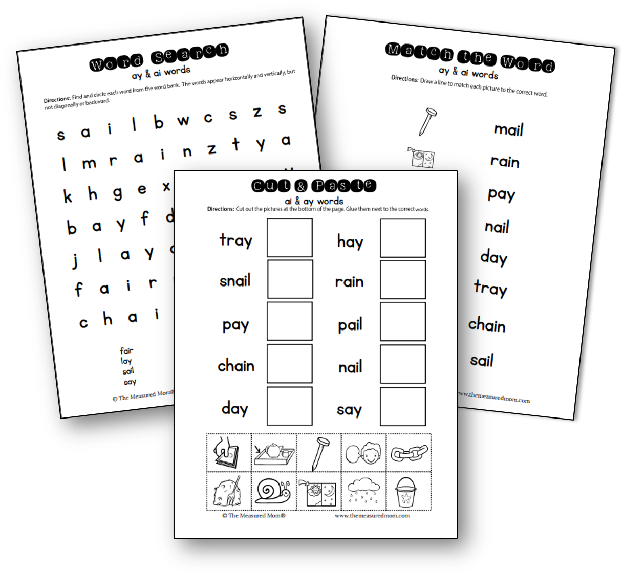 Worksheets for ai & ay words - Reach All Readers