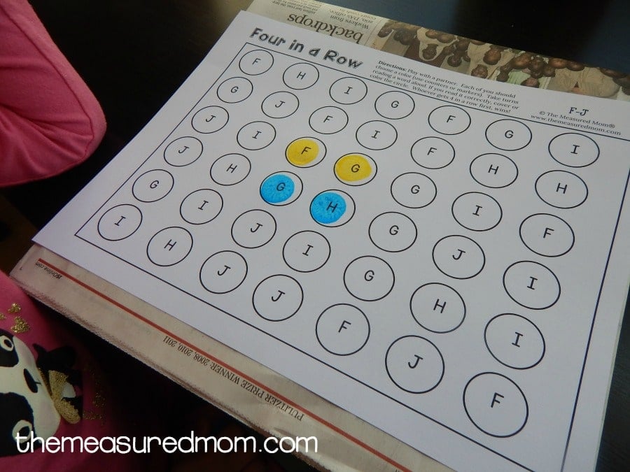Four-in-a-row alphabet games - Reach All Readers