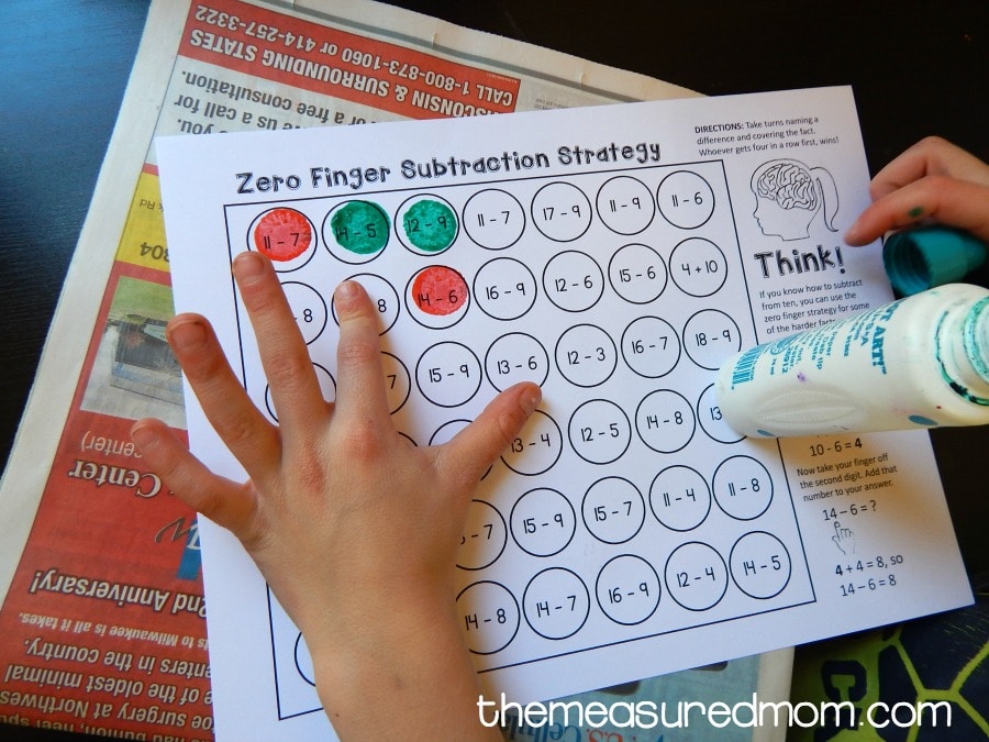 Subtraction fact strategy games - Reach All Readers