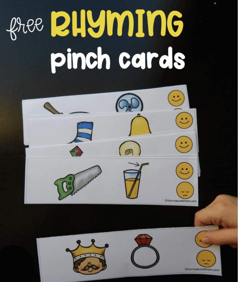 Rhyming pinch cards - Reach All Readers