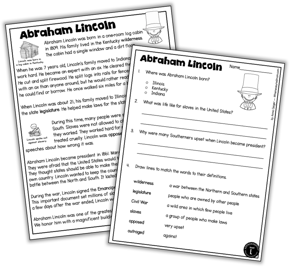 Abraham Lincoln reading passage - Reach All Readers