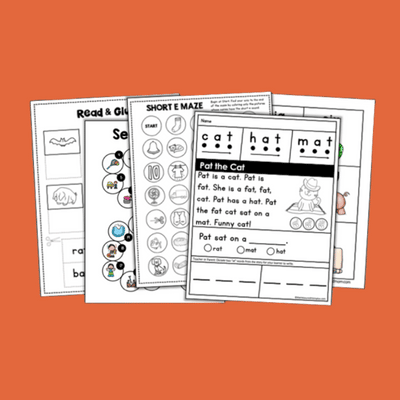 Write the room activity for short e words - Reach All Readers