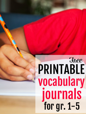 Printable vocabulary journals - Reach All Readers