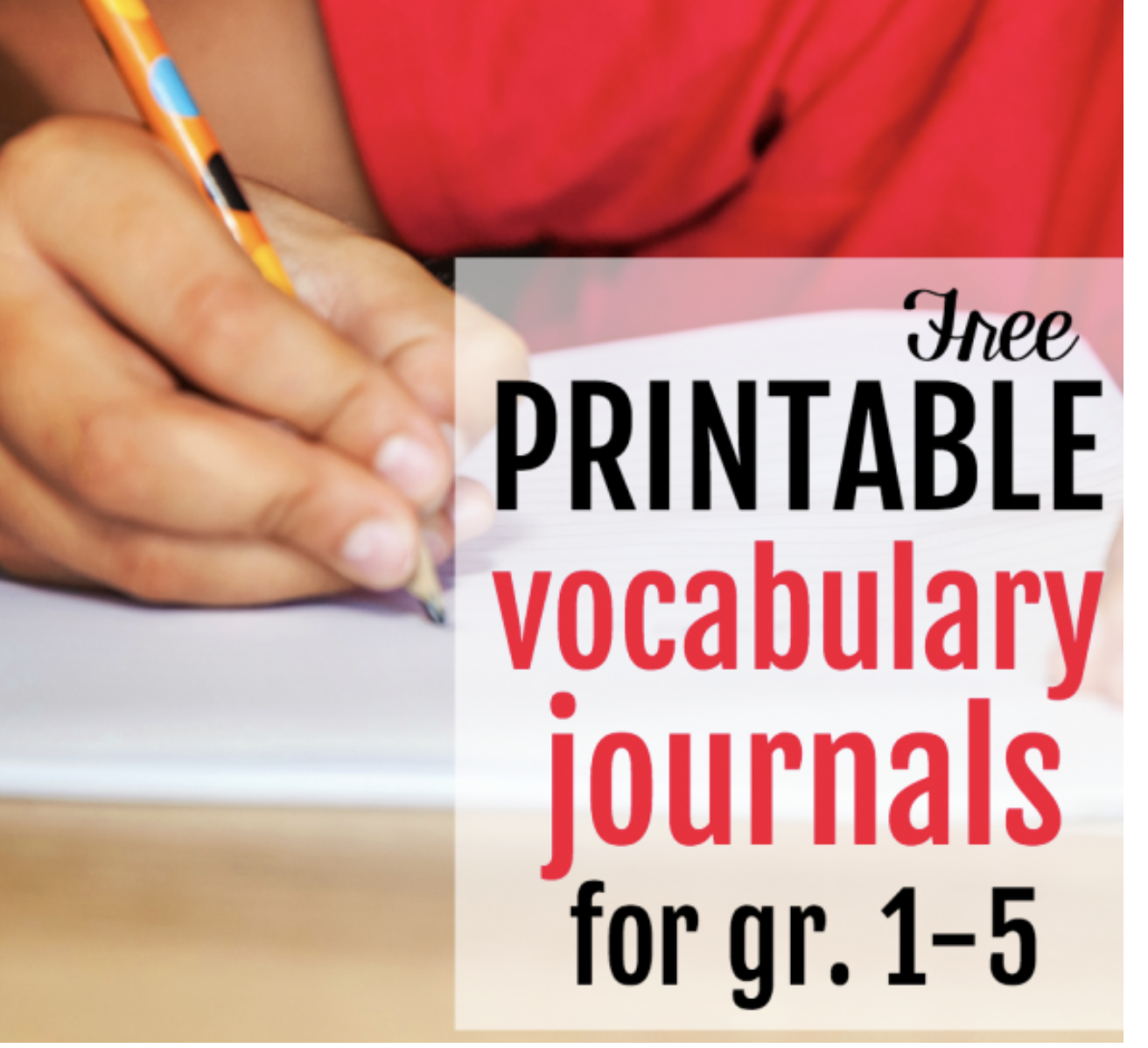 Printable vocabulary journals - Reach All Readers