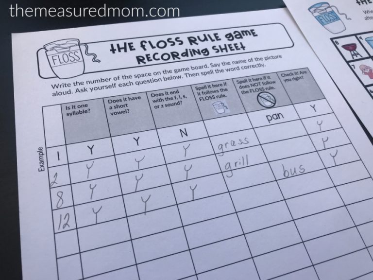 Floss rule activity - Reach All Readers