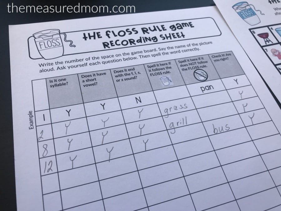 Floss rule activity - Reach All Readers