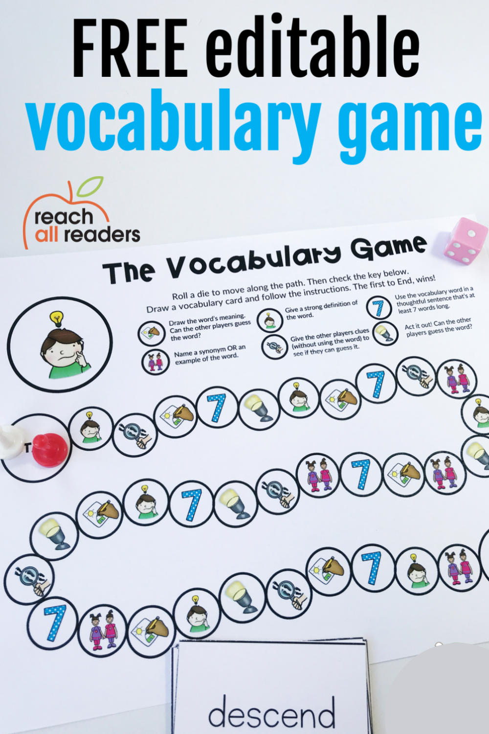 Editable vocabulary game - Reach All Readers