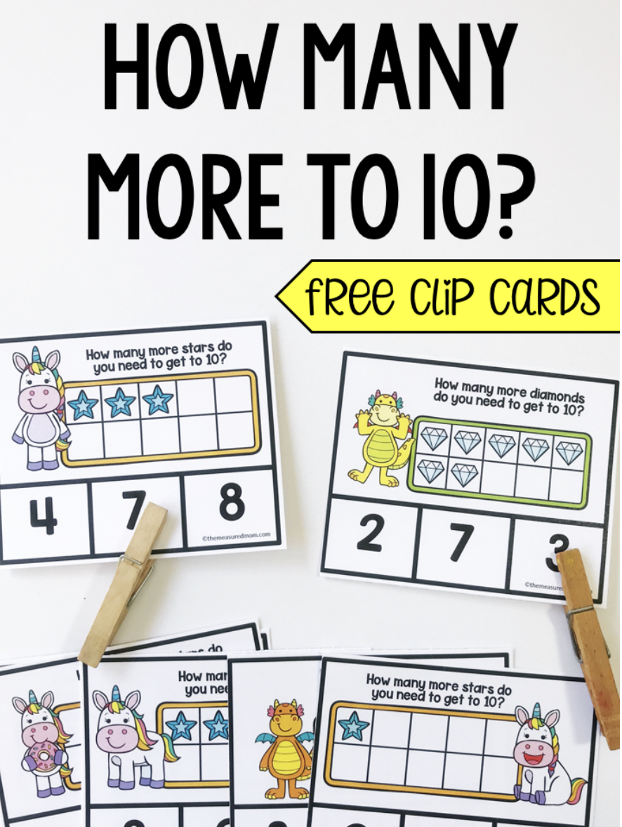 How many to 10? clip cards - Reach All Readers