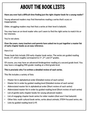 Special Offer: Reading response sheets & Early chapter book lists ...