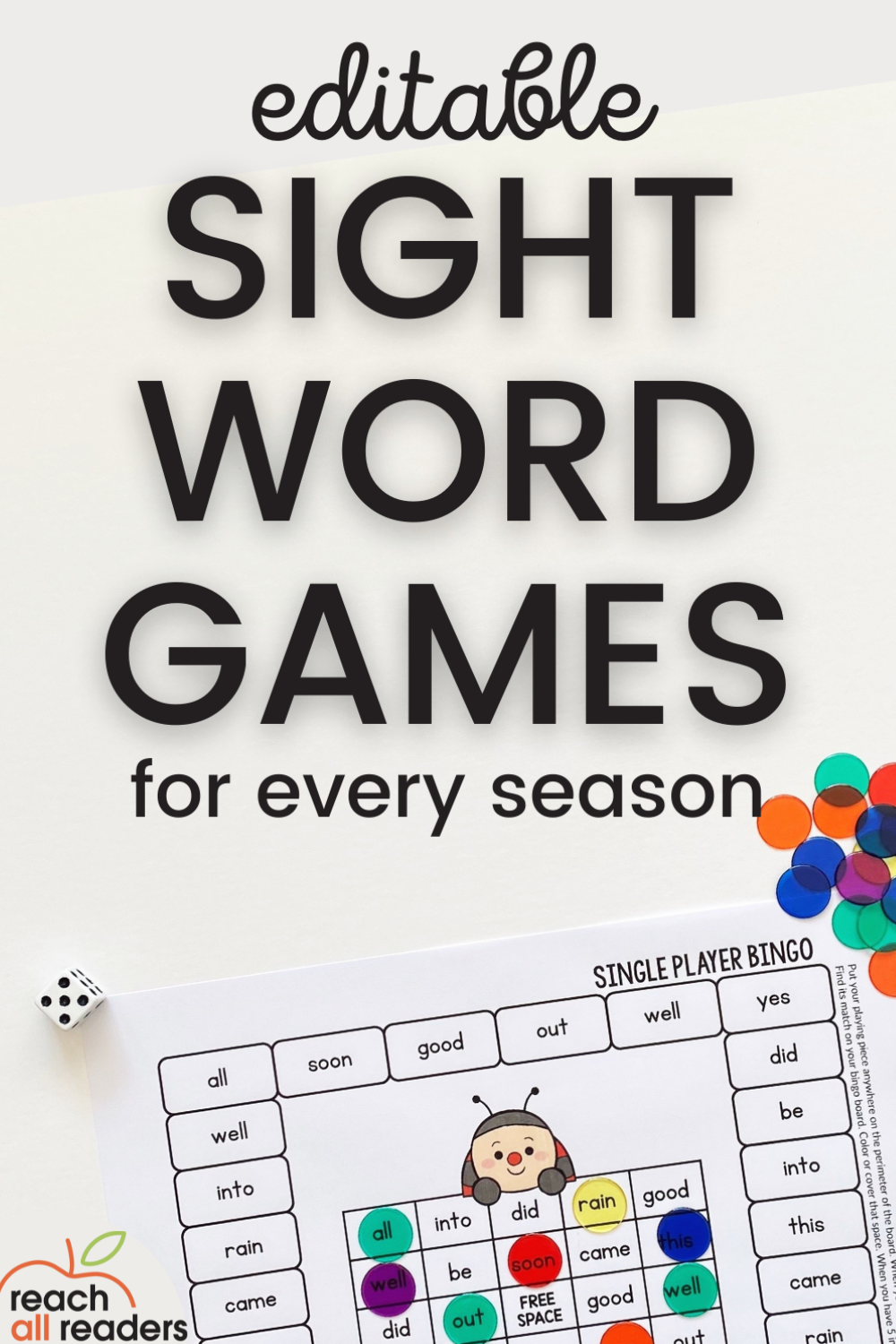 Editable sight word games - Reach All Readers