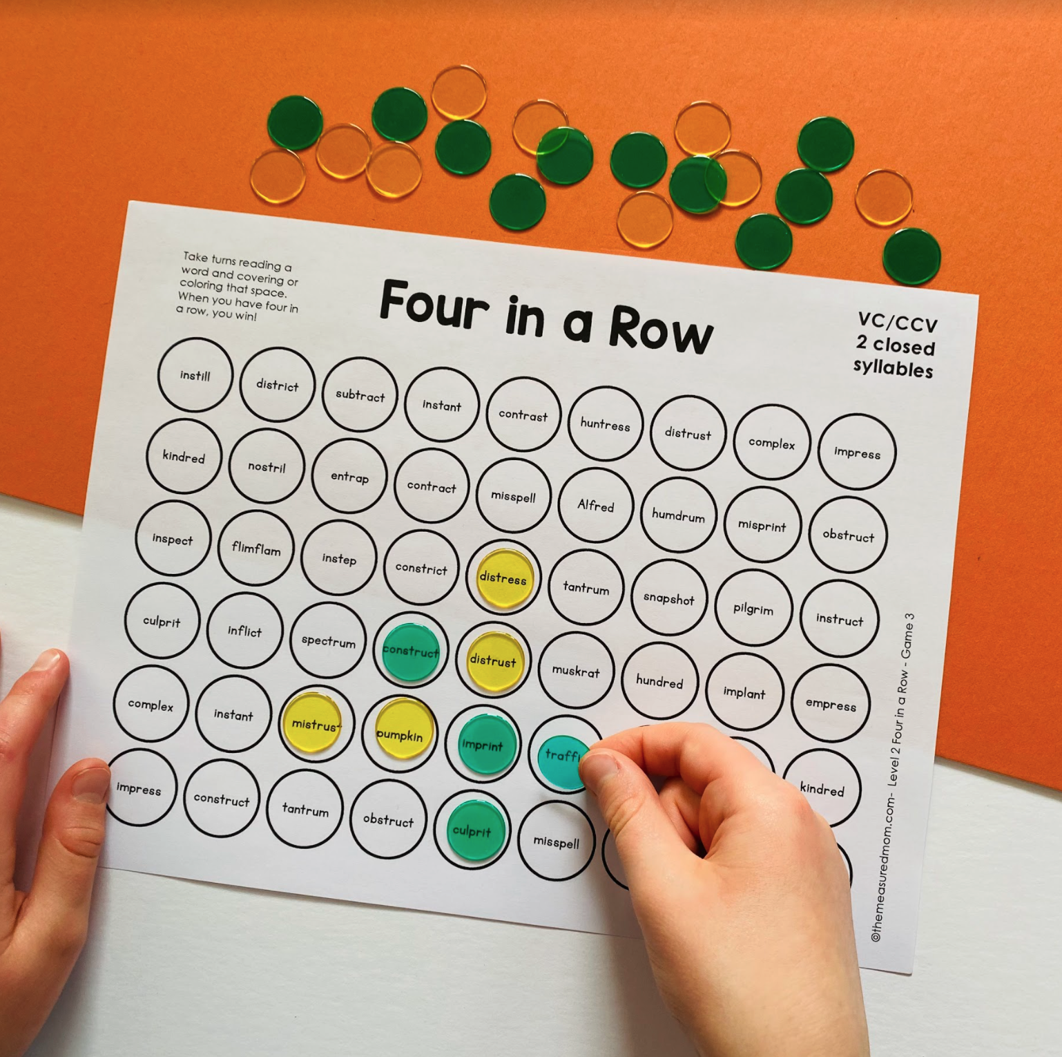 Phonics Games - Four in a Row - Level 2 - CVCE - Vowel Teams - R ...