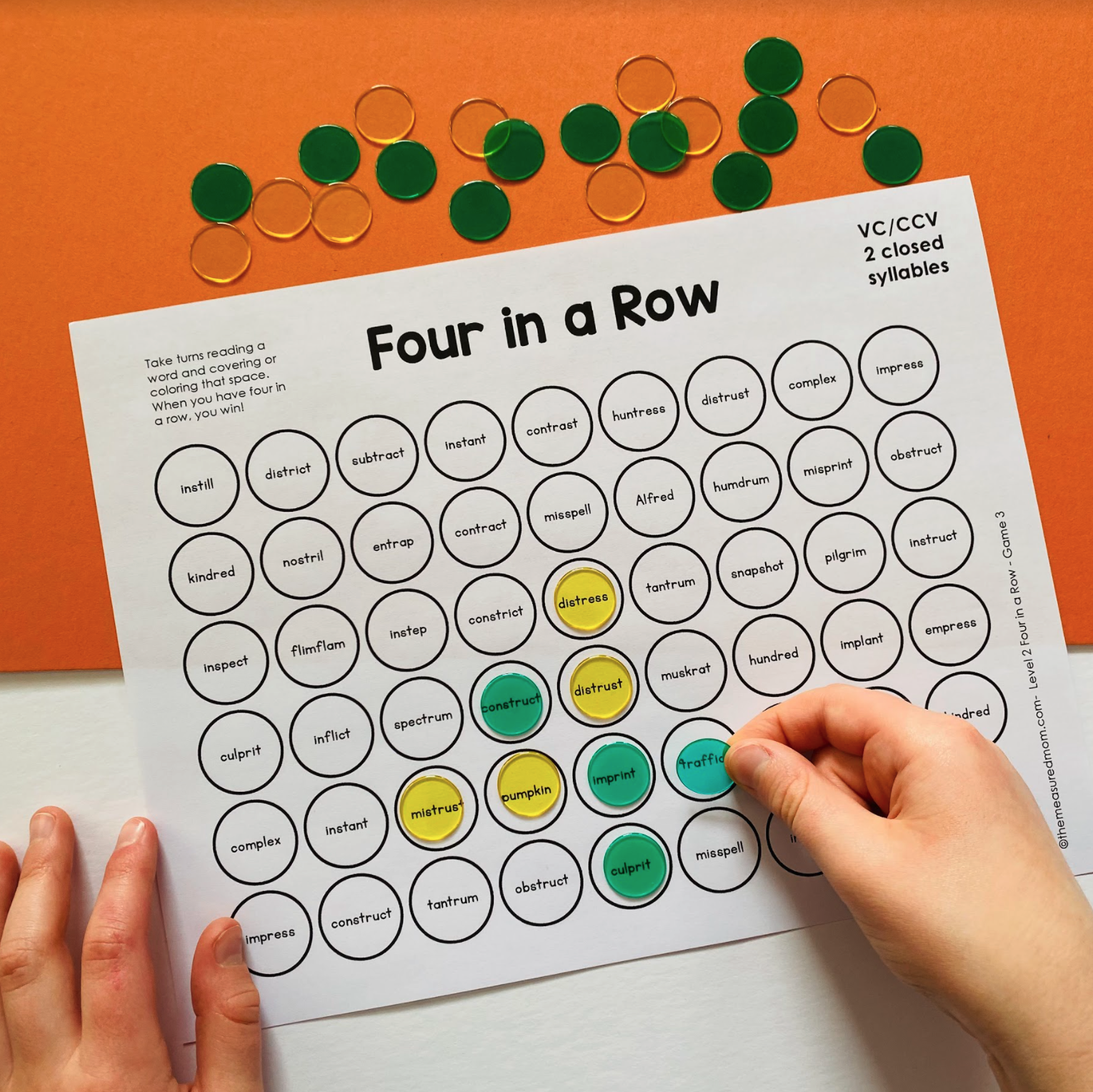 Phonics Games - Four in a Row - Level 2 - CVCE - Vowel Teams - R ...