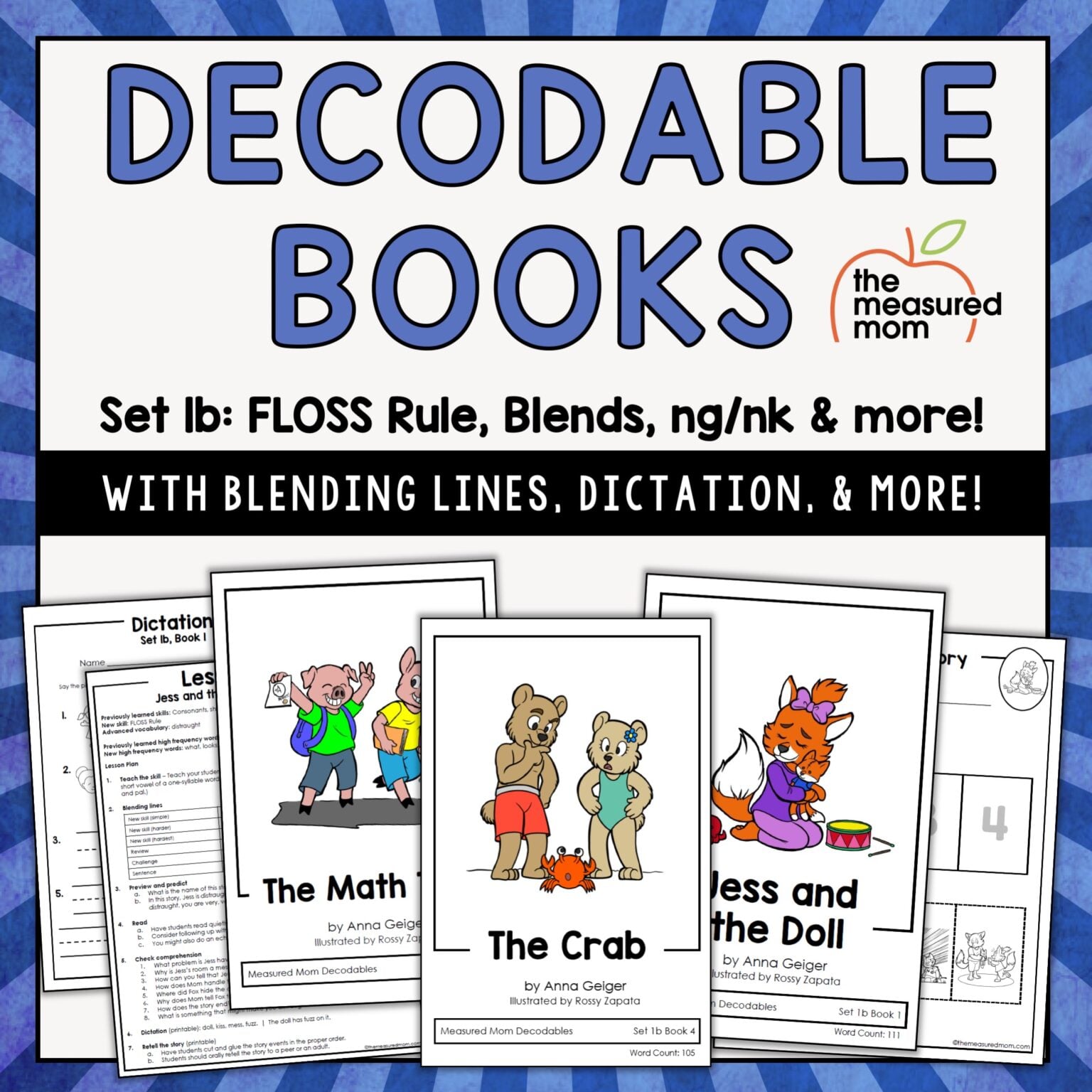 Decodable Books & Lessons Set 1b: FLOSS Rule, Blends, ng/nk and more ...