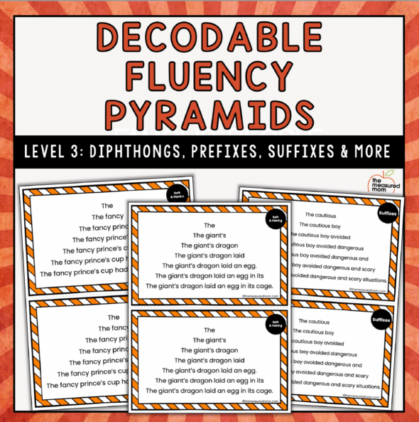 Decodable Fluency Pyramids - Level 3 - Diphthongs, Prefixes & Suffixes ...
