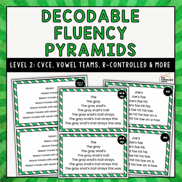 Decodable Fluency Pyramids - Level 2 - CVCE, Vowel Teams, R-Controlled ...