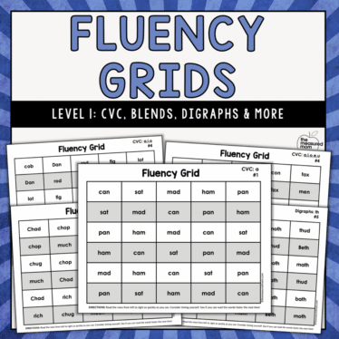 Fluency Grids - Level 1 - CVC Words, Digraphs, Blends & More - Reach ...