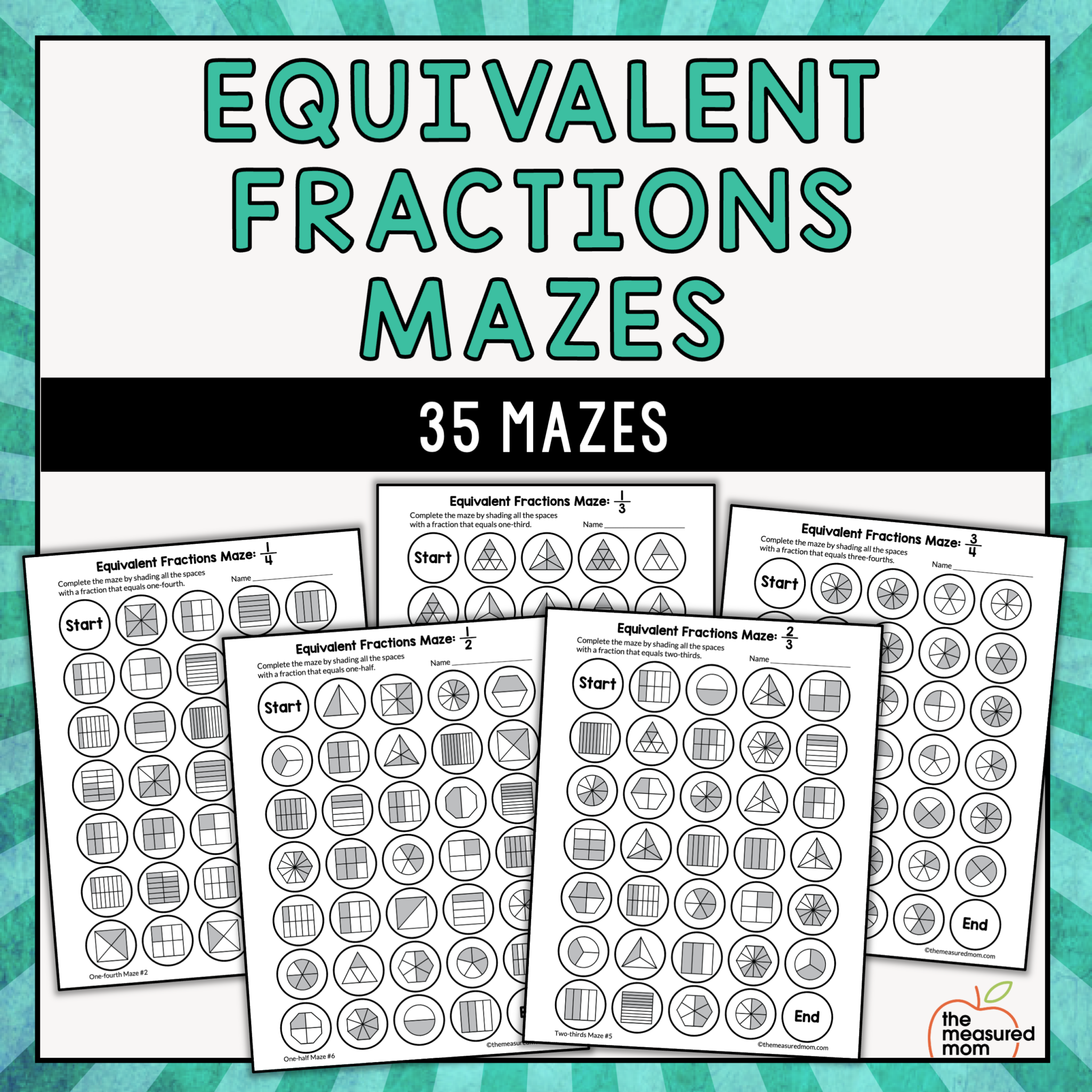 Equivalent Fraction Mazes - Reach All Readers