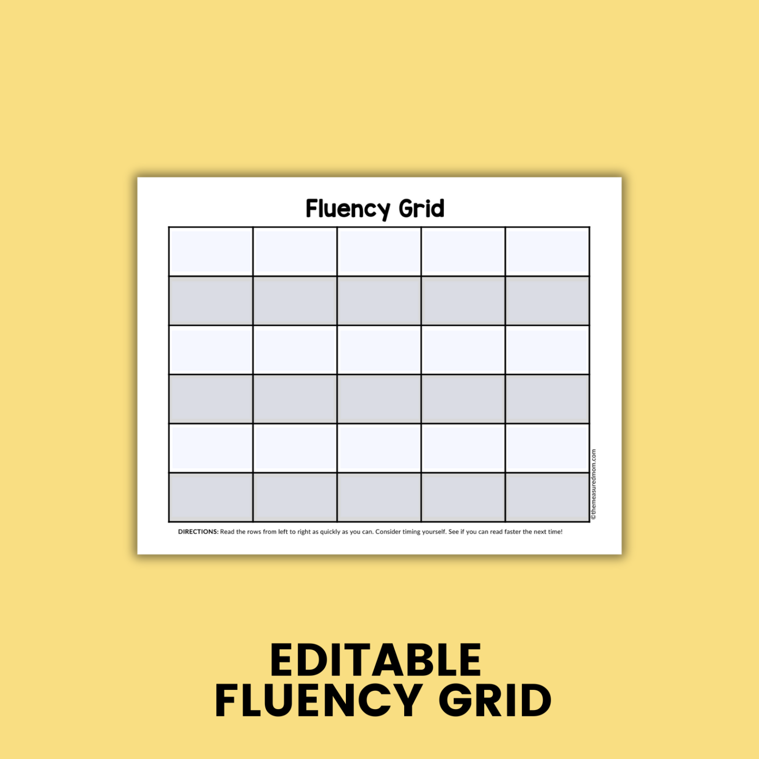 Editable Fluency Grid - Reach All Readers