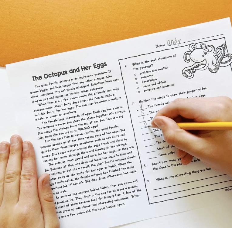 Octopus reading passage - Reach All Readers