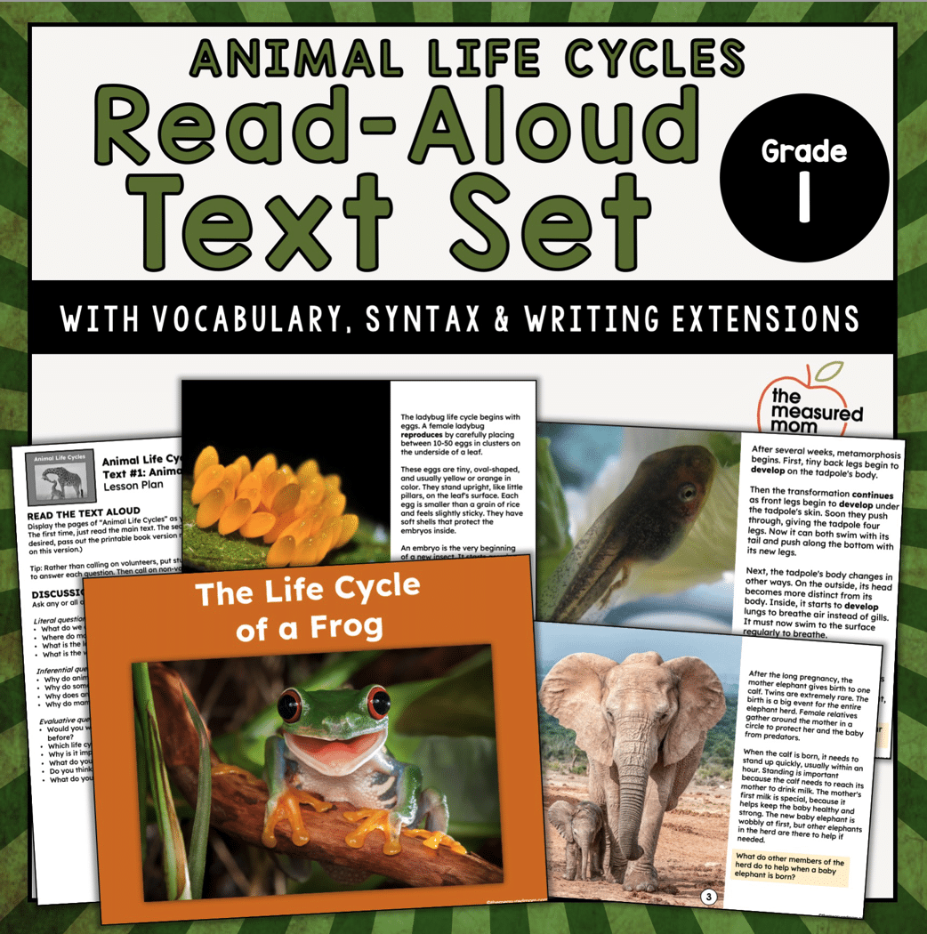 Animal Life Cycles: Read-Aloud Text Set for First Grade - Reach All Readers
