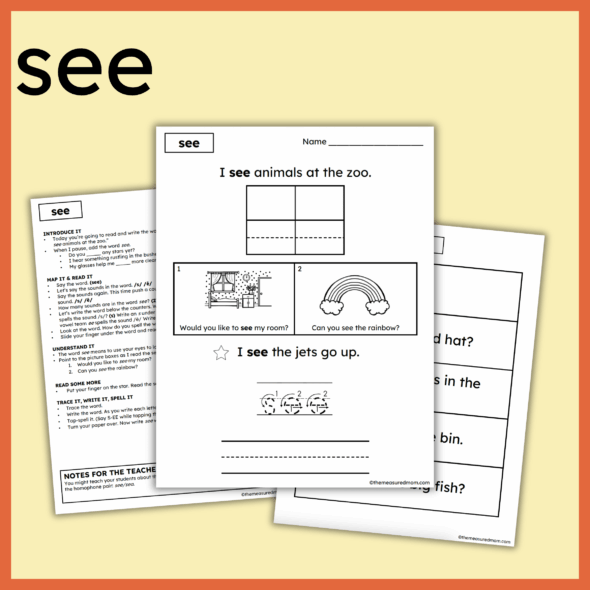Free high frequency word lesson: SEE - Reach All Readers
