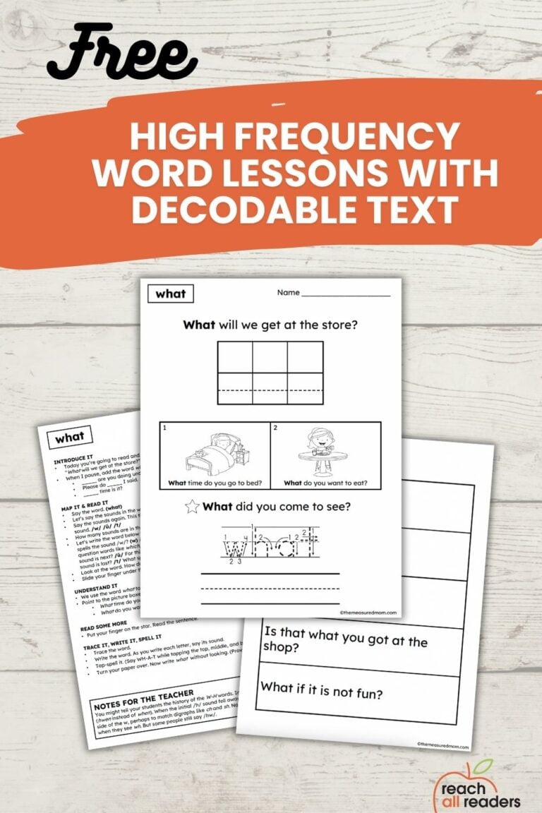 FREE sight word lessons with decodable text - Reach All Readers